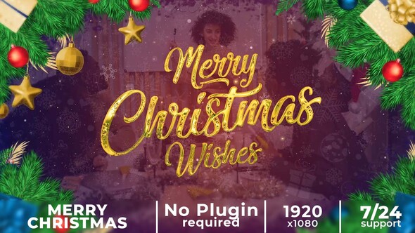 Merry Christmas and Happy New Year Wishes, After Effects Project Files